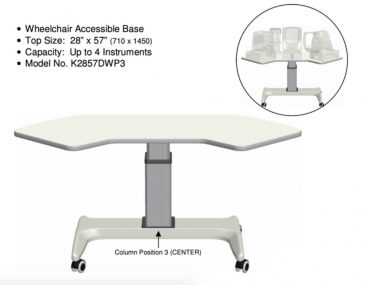 K2 Tables – Three Instrument Wheelchair Accessible Table (Kidney Shaped ...